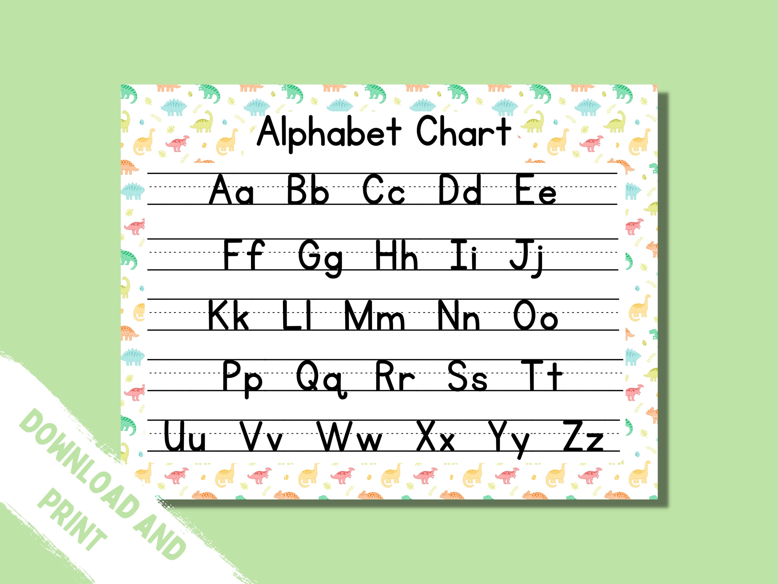 Dinosaur Alphabet Chart / Printable ABC Chart / Alphabet Chart ...