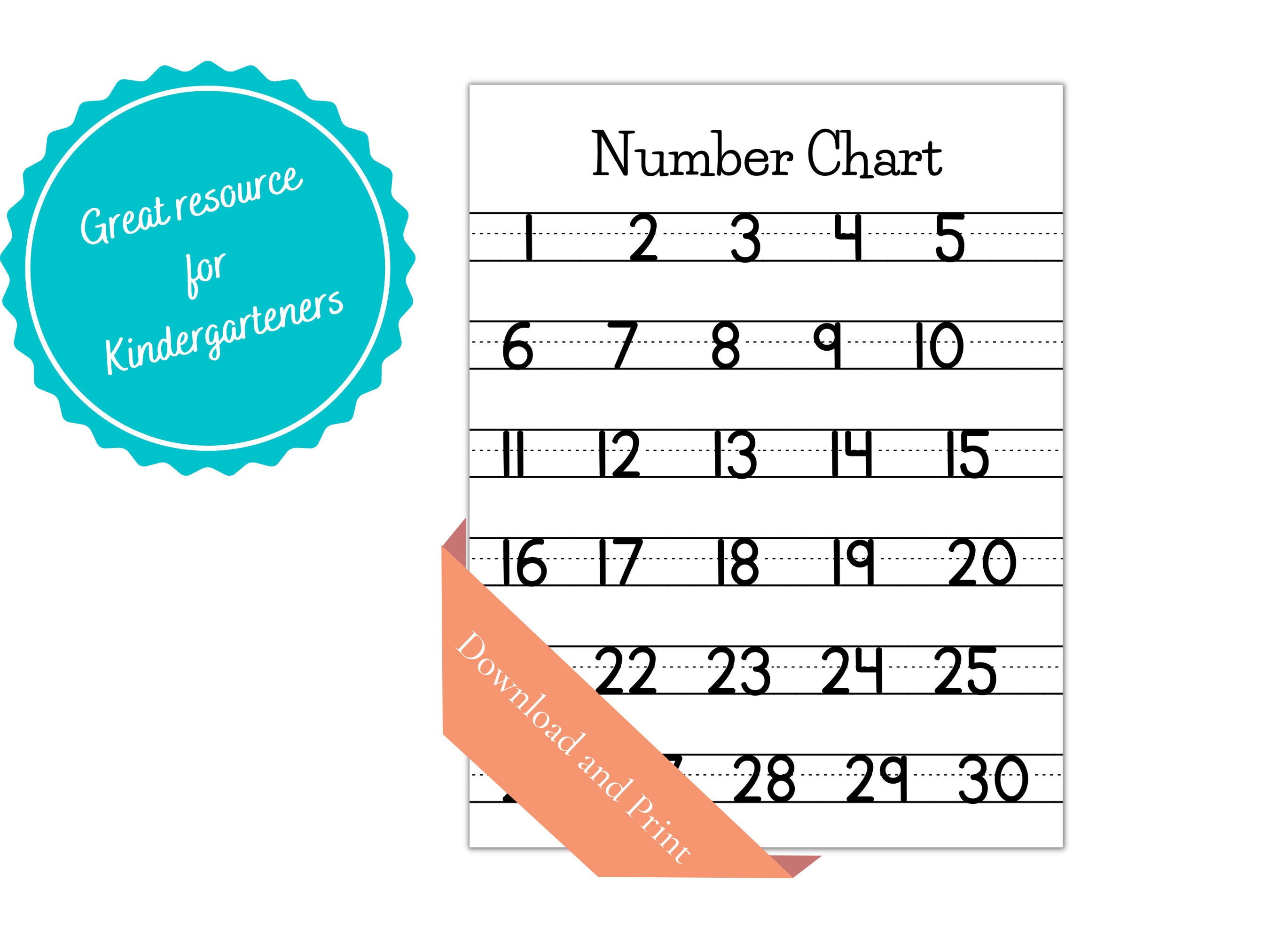 Printable Number Chart / Kindergartener Learning Numbers /learning to ...