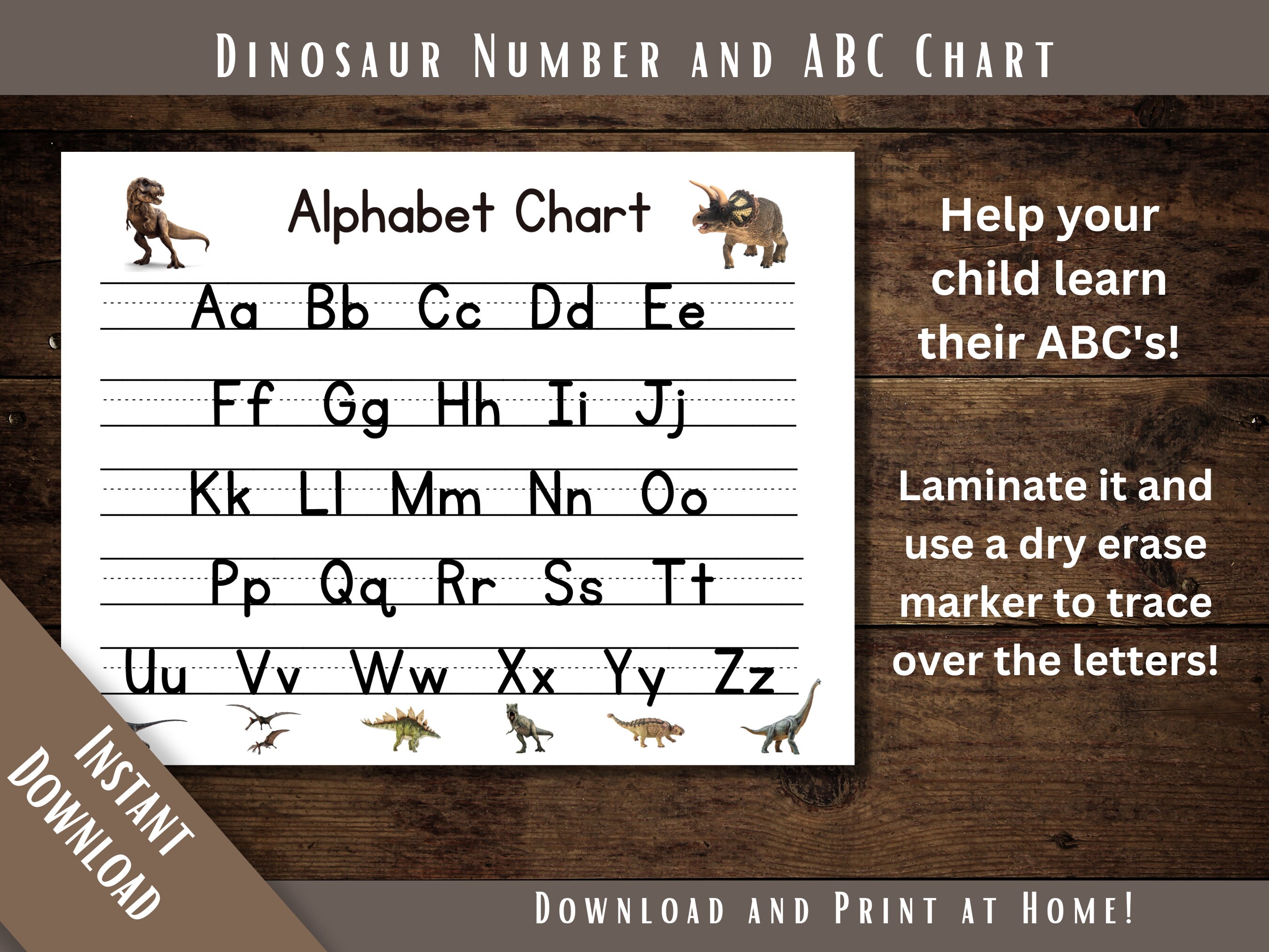 Alphabet Chart, Number Chart, Instant Download, Handwriting Chart, 1 ...