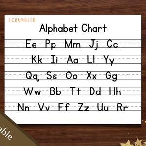 Scrambled Alphabet Chart / Printable ABC Chart / Alphabet Chart ...