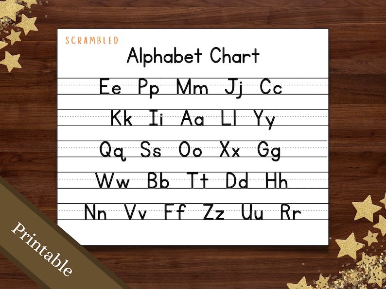 Scrambled Alphabet Chart / Printable ABC Chart / Alphabet Chart ...