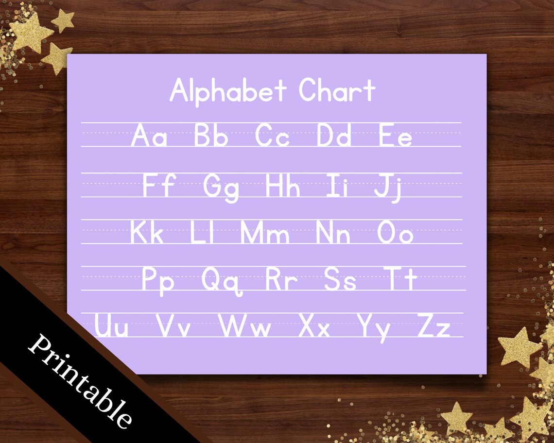 Purple Alphabet Chart / Printable ABC Chart / Alphabet Chart / - Etsy