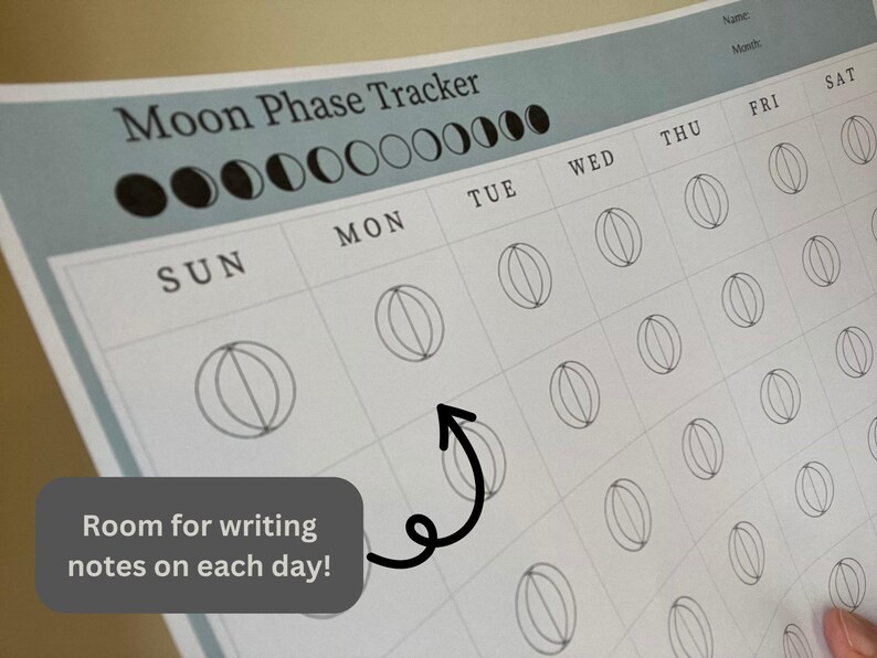 Moon Phase Tracker, Moon Calendar Worksheet, Moon Journal, Science ...
