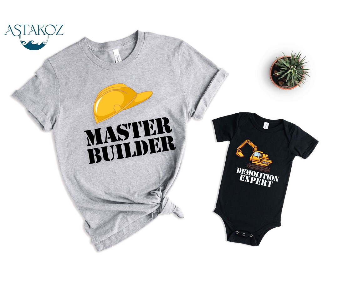 Master Builder Demolition Expert, Father Son Matching Shirt Set, Funny ...