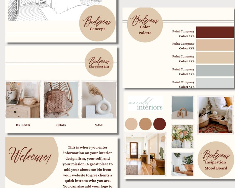 Boho Canva Client Presentation Template, Interior Designer Client ...