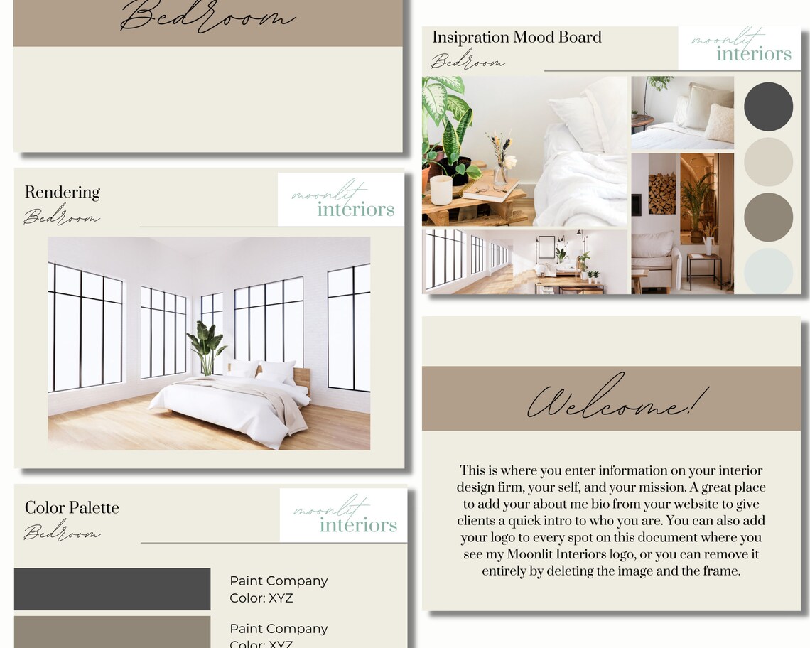 Canva Client Presentation Template, Interior Designer Client Welcome ...