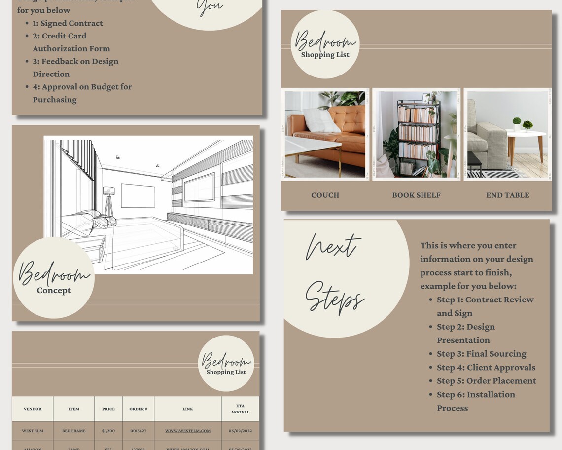 Canva Client Presentation Template, Interior Designer Client Welcome ...