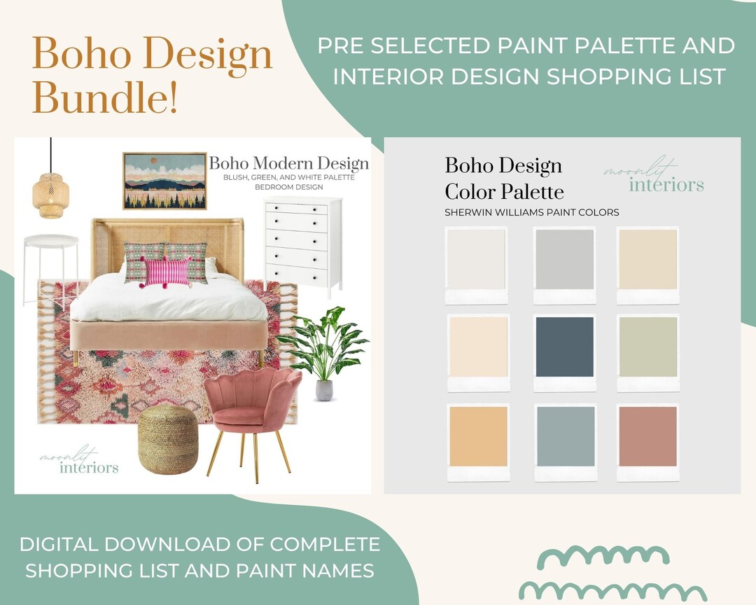 BUNDLE Bohemian Paint Palette and Interior Design Package Bundle ...