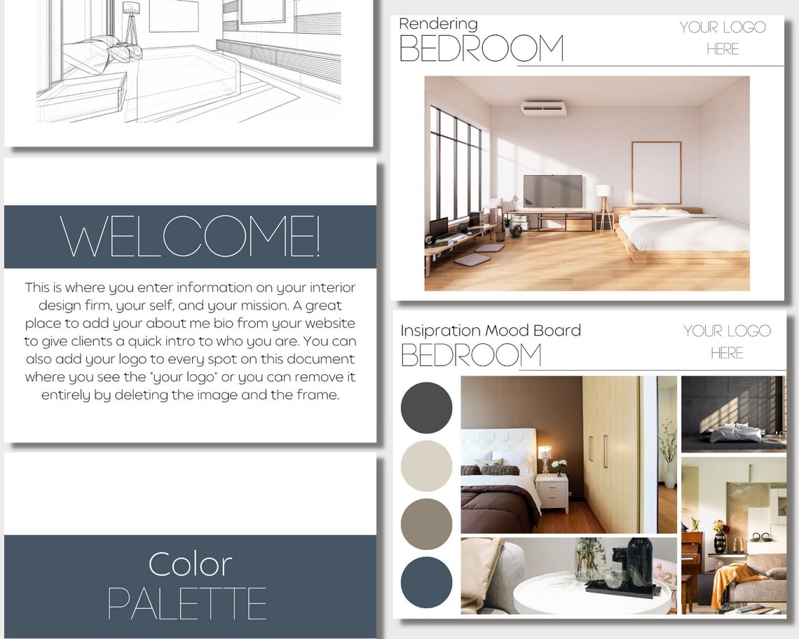 Interior Design Client Presentation Template: Canva Welcome Pack ...