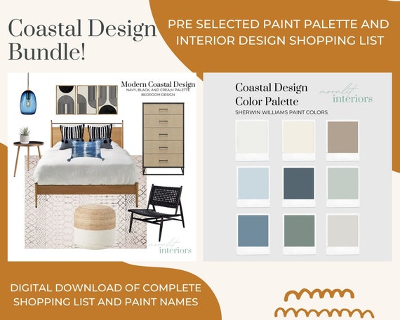 BUNDLE Coastal Paint Palette and Interior Design Package - Etsy