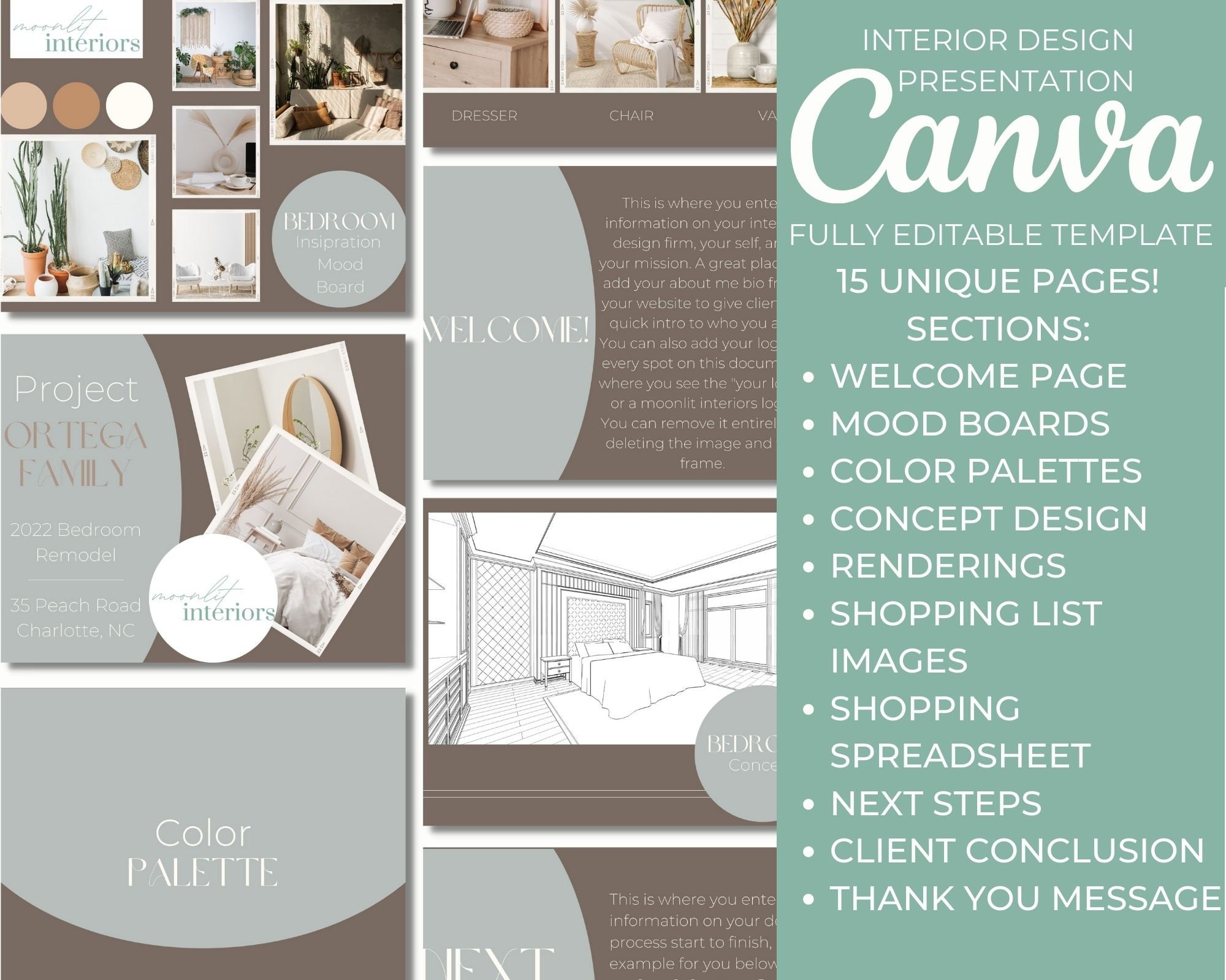 Canva Client Presentation Template, Interior Designer Client Welcome ...