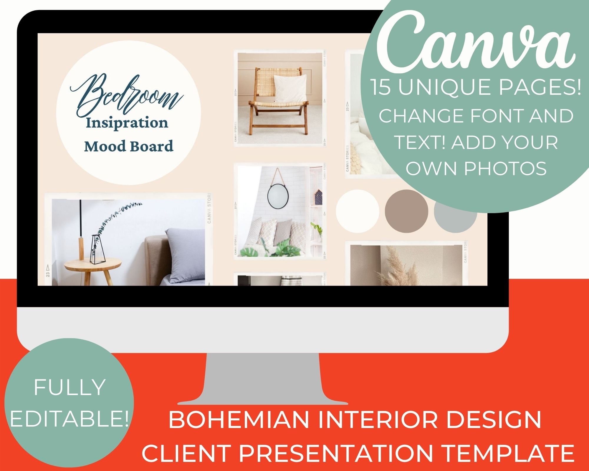 Bohemian Canva Client Presentation Template, Interior Designer Client ...