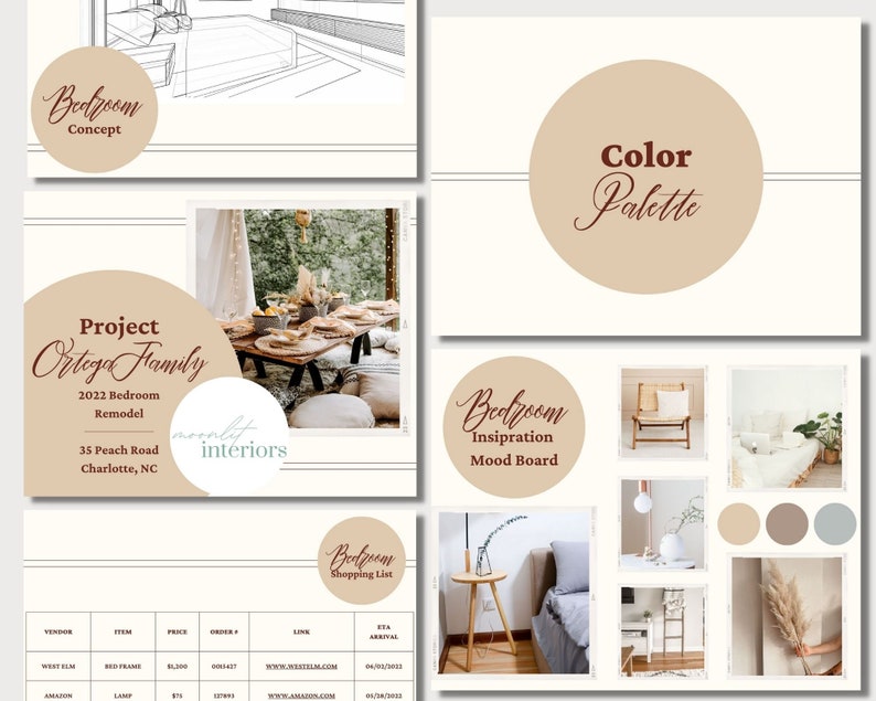 Boho Canva Client Presentation Template, Interior Designer Client ...