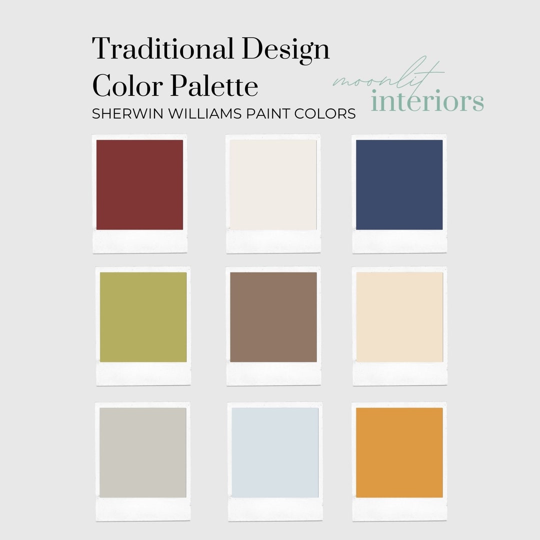 Traditional Color Palette, Interior Paint Palette, Pre-selected Paint ...