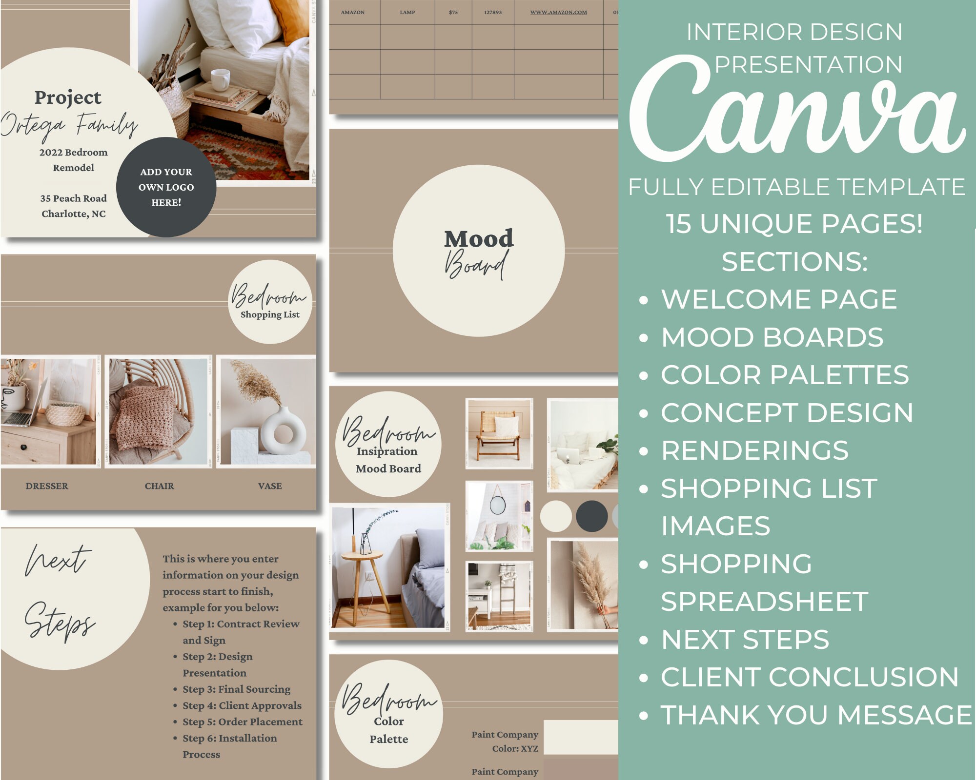Canva Client Presentation Template, Interior Designer Client Welcome ...