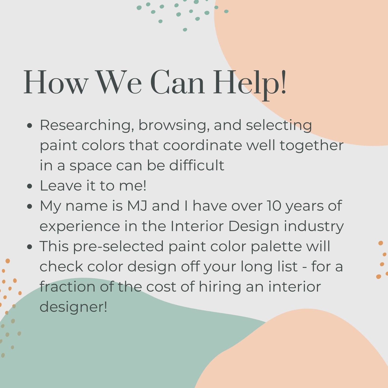 Traditional Color Palette Interior Paint Palette - Etsy