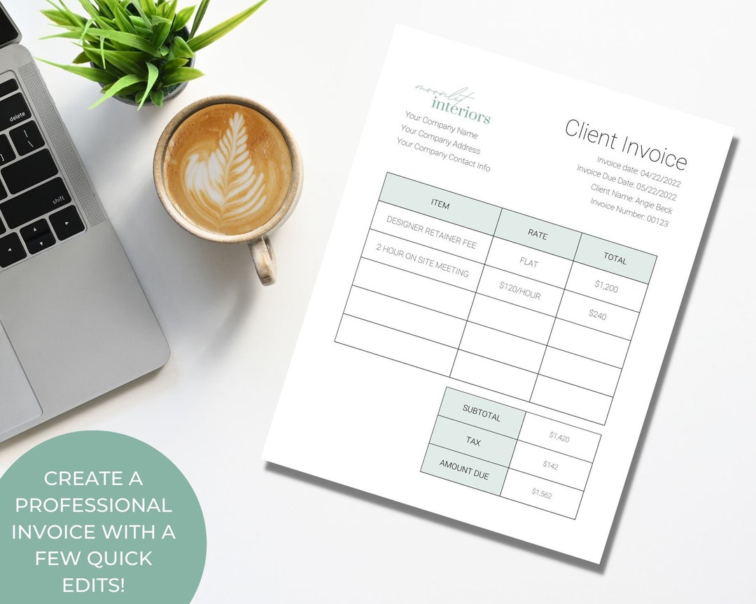 Plantilla Canva de factura de cliente personalizada, plantilla de ...