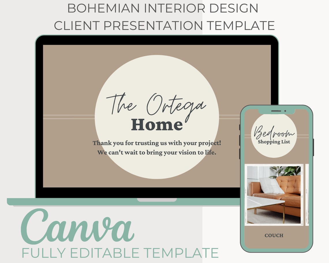 Canva Client Presentation Template, Interior Designer Client Welcome ...