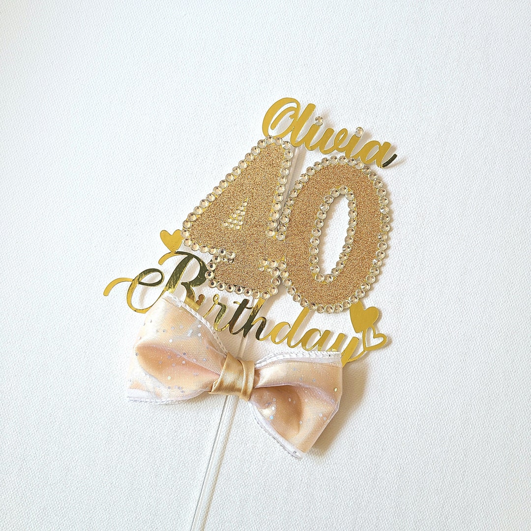 Birthday Cake Topper Crystal Cake Topper Rhinestones Cake Topper Party ...