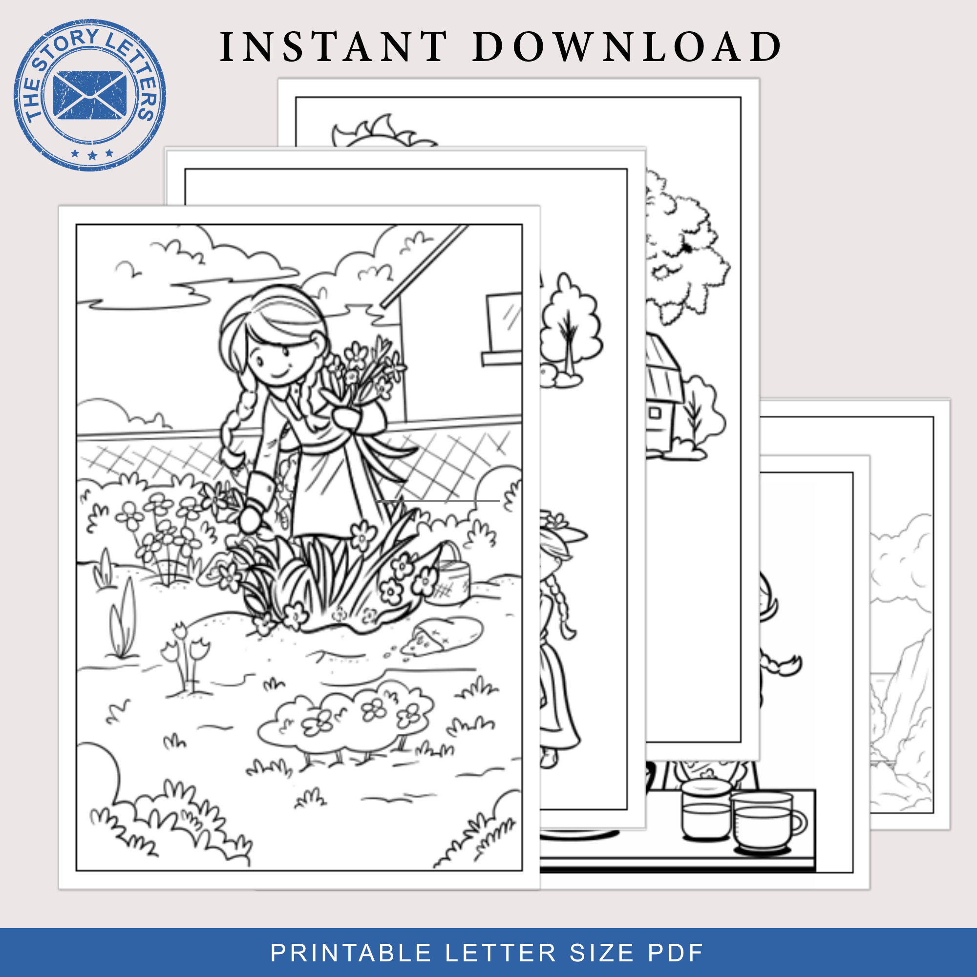 5 X Anne of Green Gables Inspired Colouring Pages Coloring Digital ...