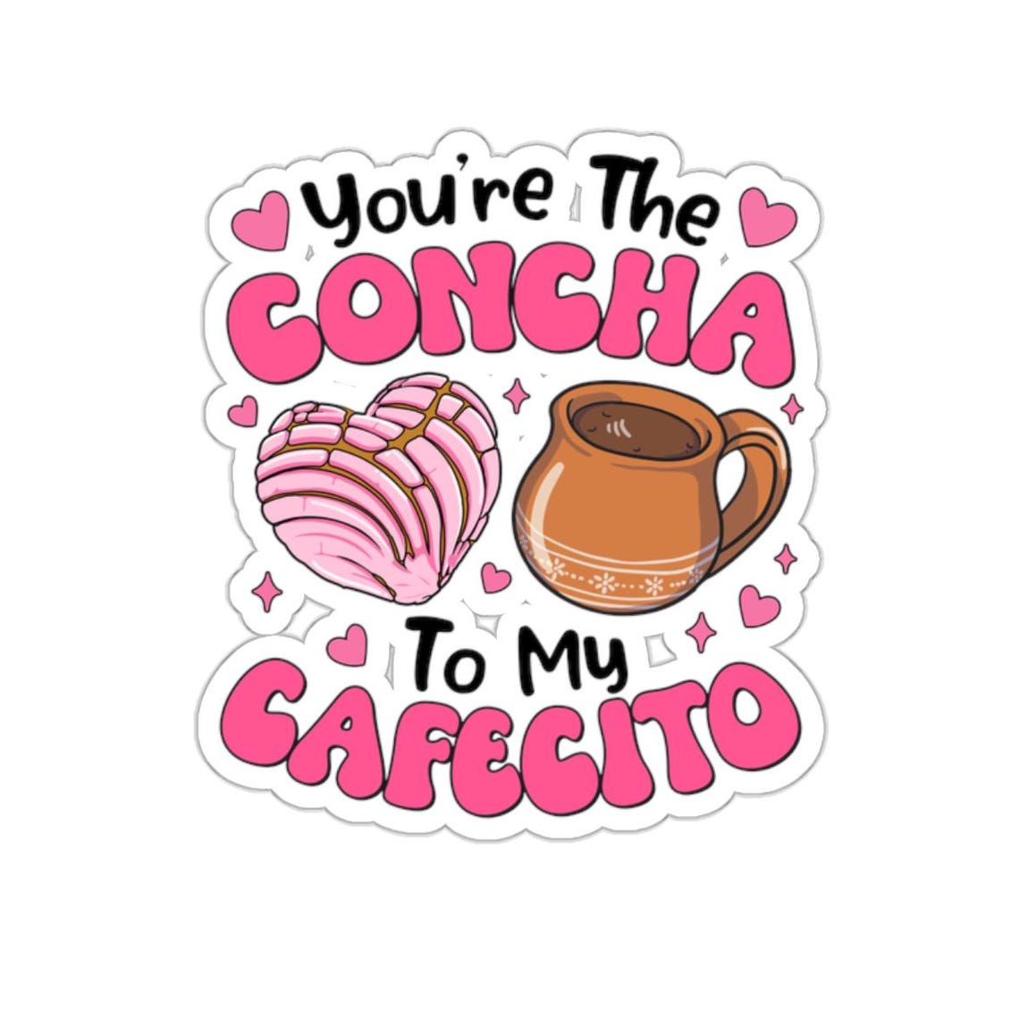 Kiss-cut Stickers, Concha and Cafécito Lovers Decal, Car Laptop Decal ...