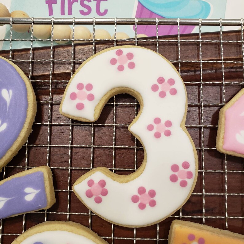 Groovy Number Cookies Multi Colored Birthday Anniversary Decorated ...