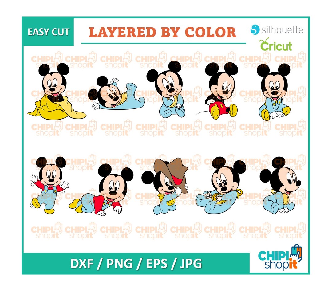 Baby Mouse Digital Files, Layered Baby Mouse, Cartoon Mouse Files for ...