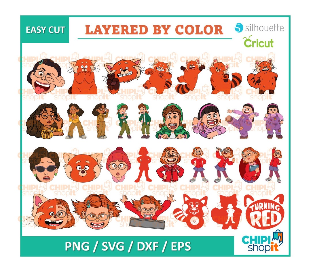 Turning Red Digital Files, Turning Red SVG, Layered RED Files, Files ...