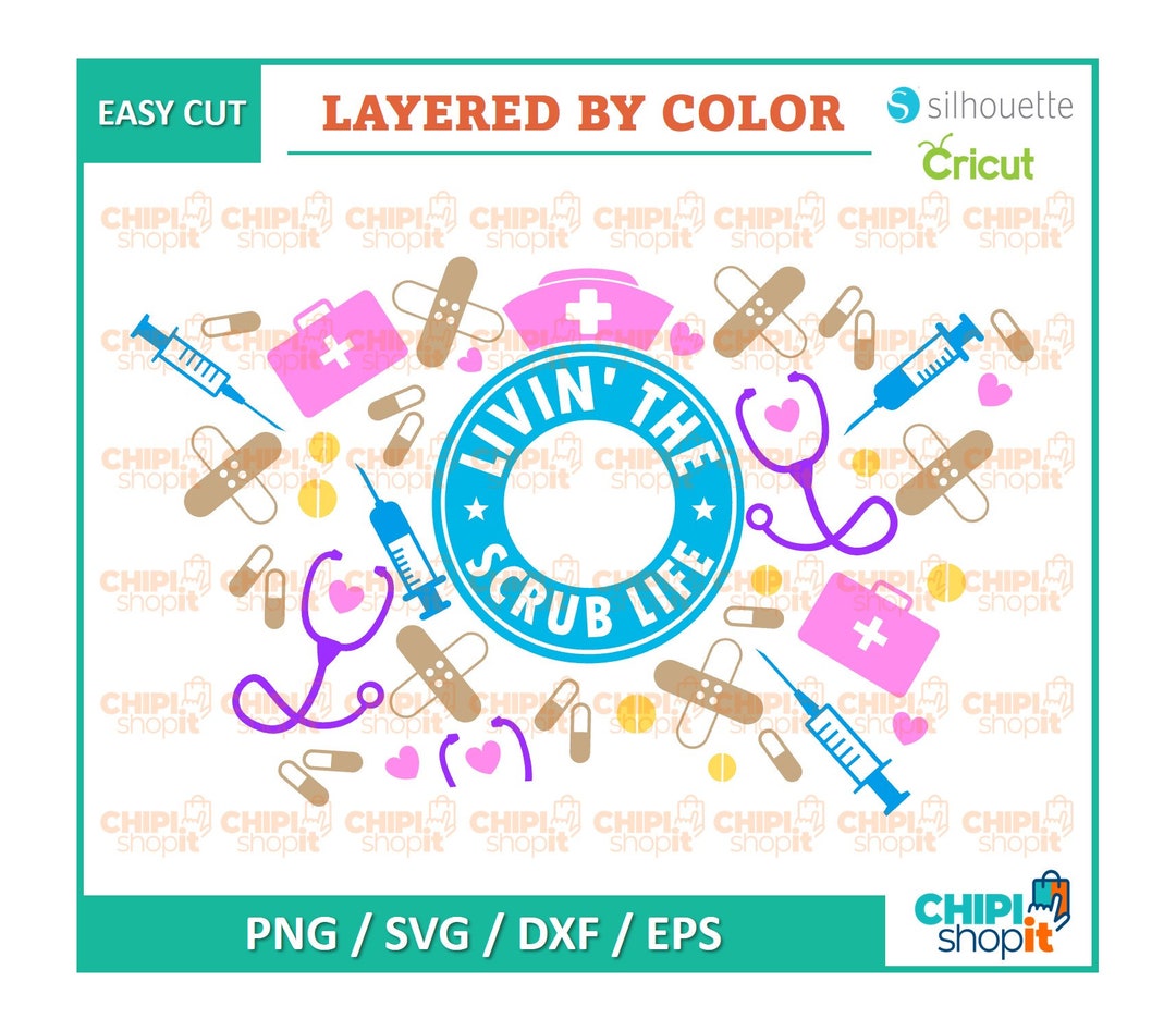Livin the Scrub Life Wrap SVG, Scrub Life Coffee Cup SVG, Cold Cup Full ...