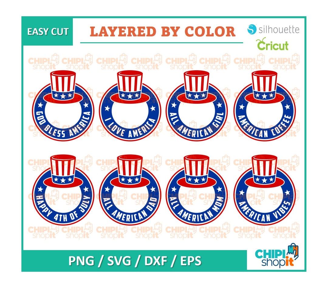 America Coffee Ring SVG America Digital File 4th of July - Etsy