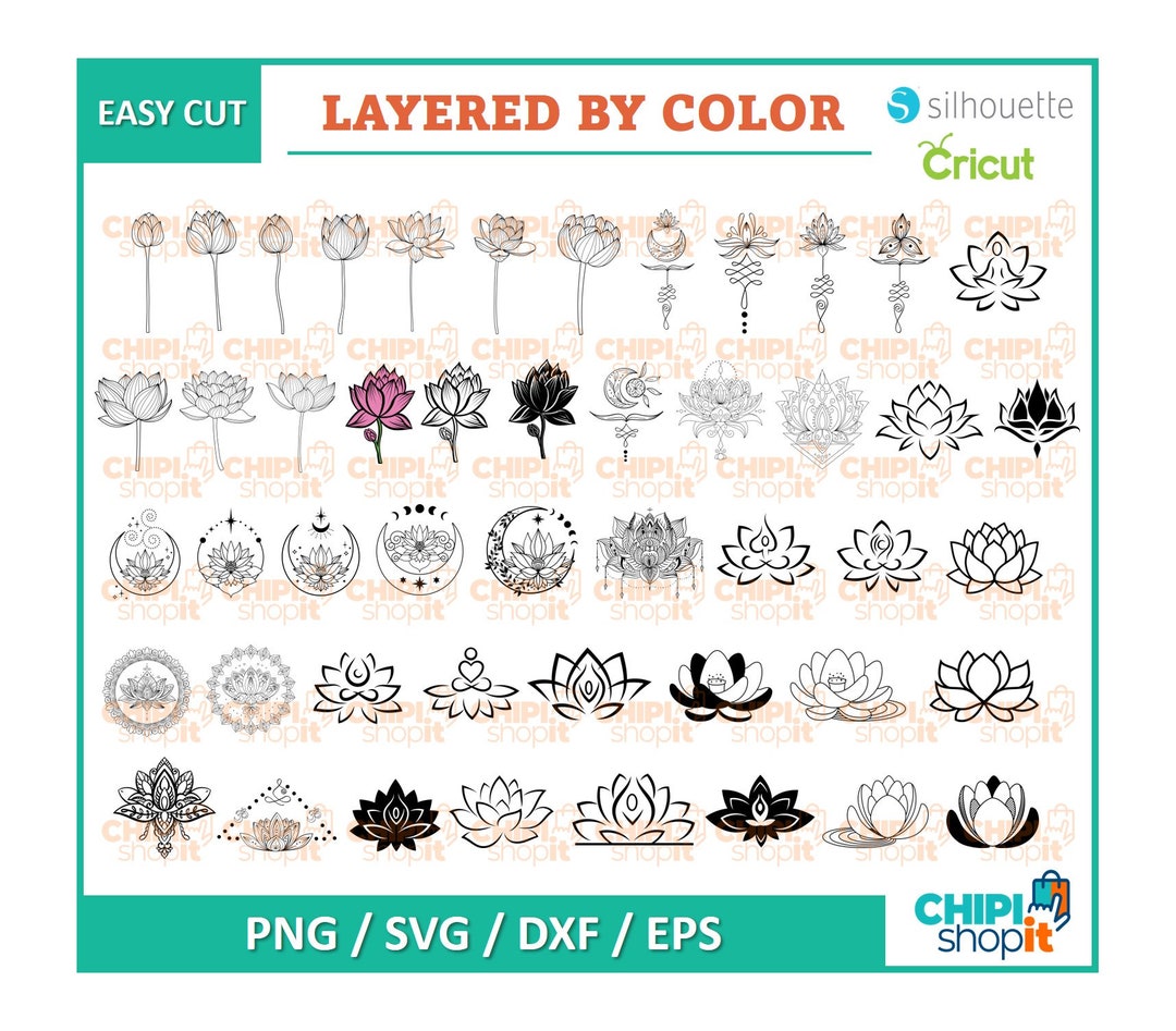 Lotus Flower SVG, Lotus SVG, Lotus Silhouette, Lotus Clipart, Lotus Cut ...