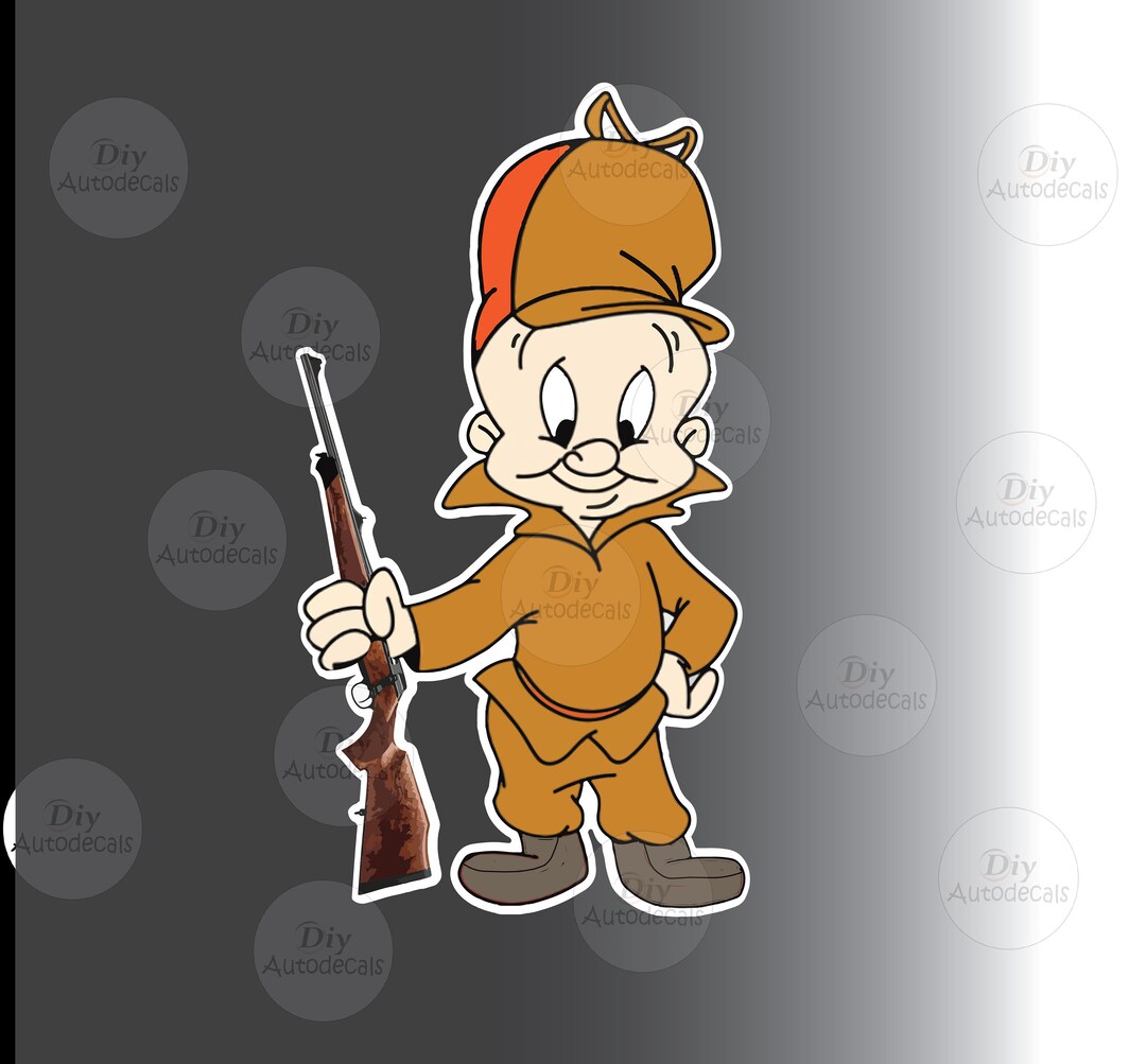Elmer Fudd Hunting Sticker Window Vinyl Decal Anime Elmer Fudd - Etsy
