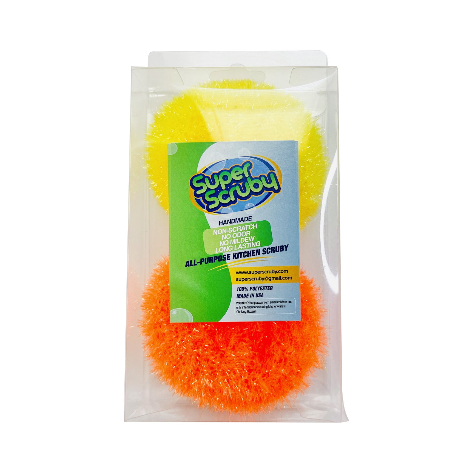 Set of 2 Crocheted Polyester Dish Scrubbers | Scratch Free Dish ...