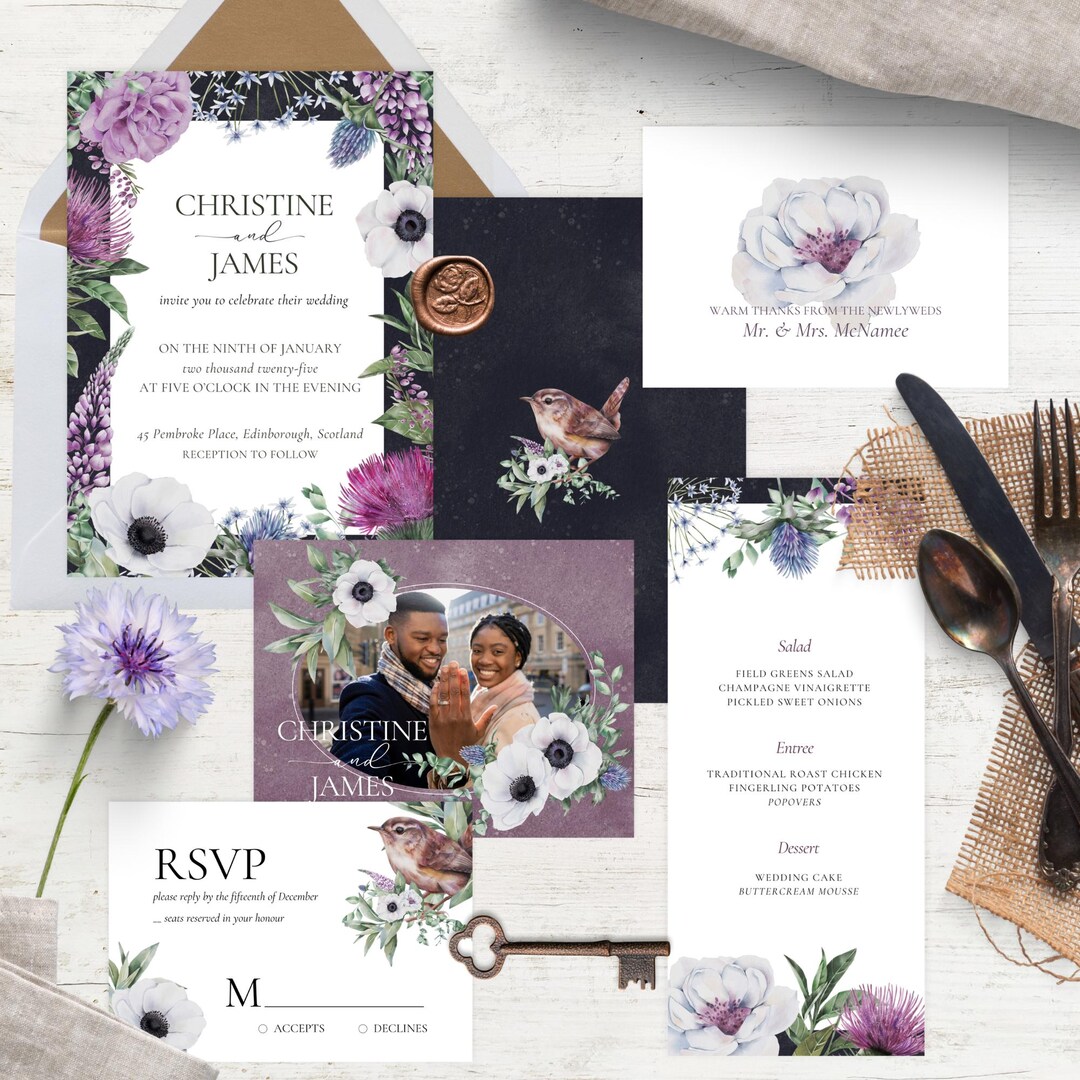 Scottish Wedding Templates Suite Editable Canva Save the Date Scotland ...