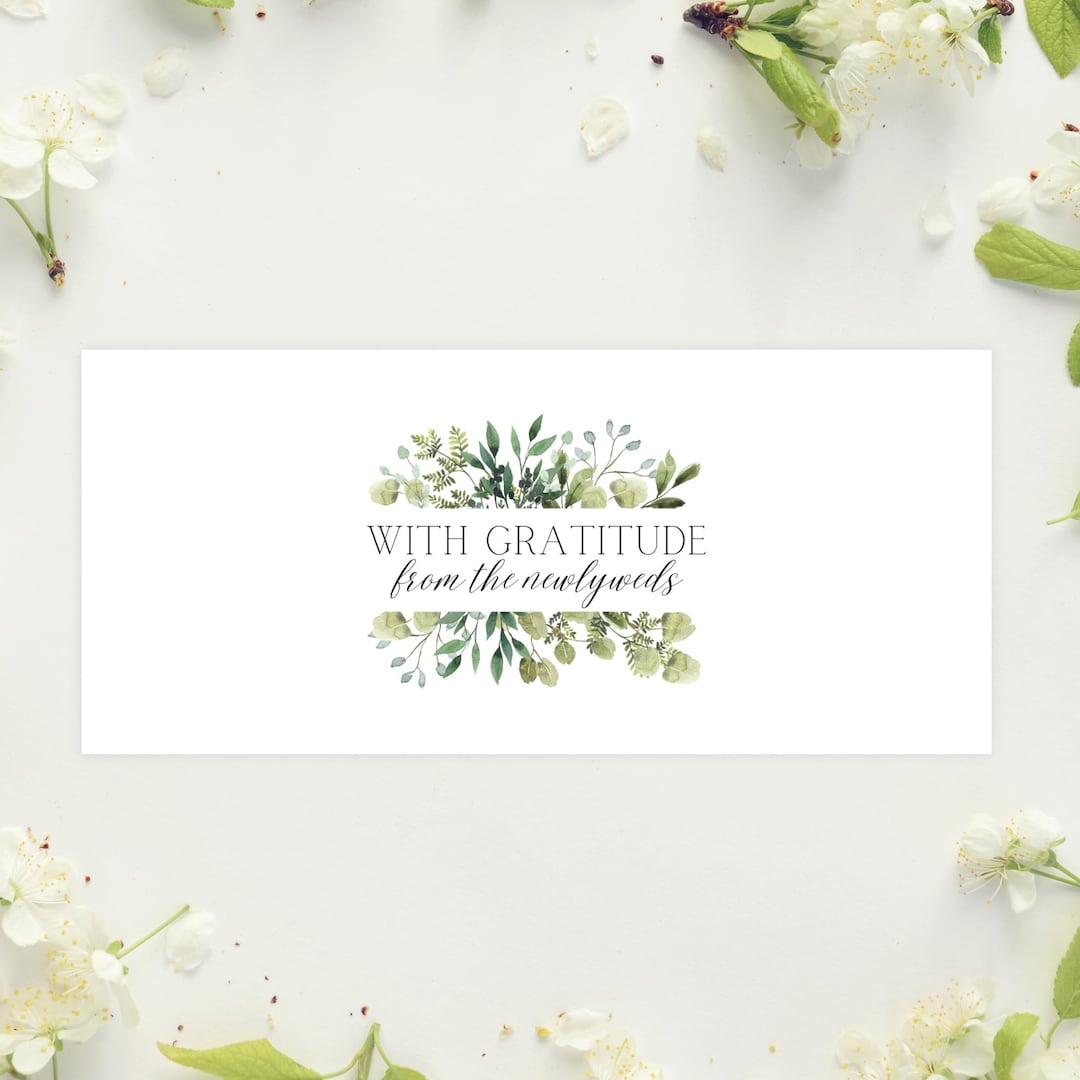 Greenery Wedding Vendor Tipping Envelopes: Set of 10 Floral Gratuity ...