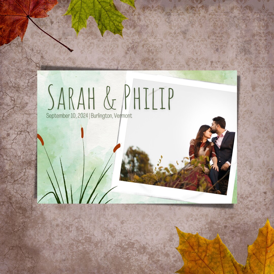 Printable Save the Date Post Card Template Camping Wedding - Etsy