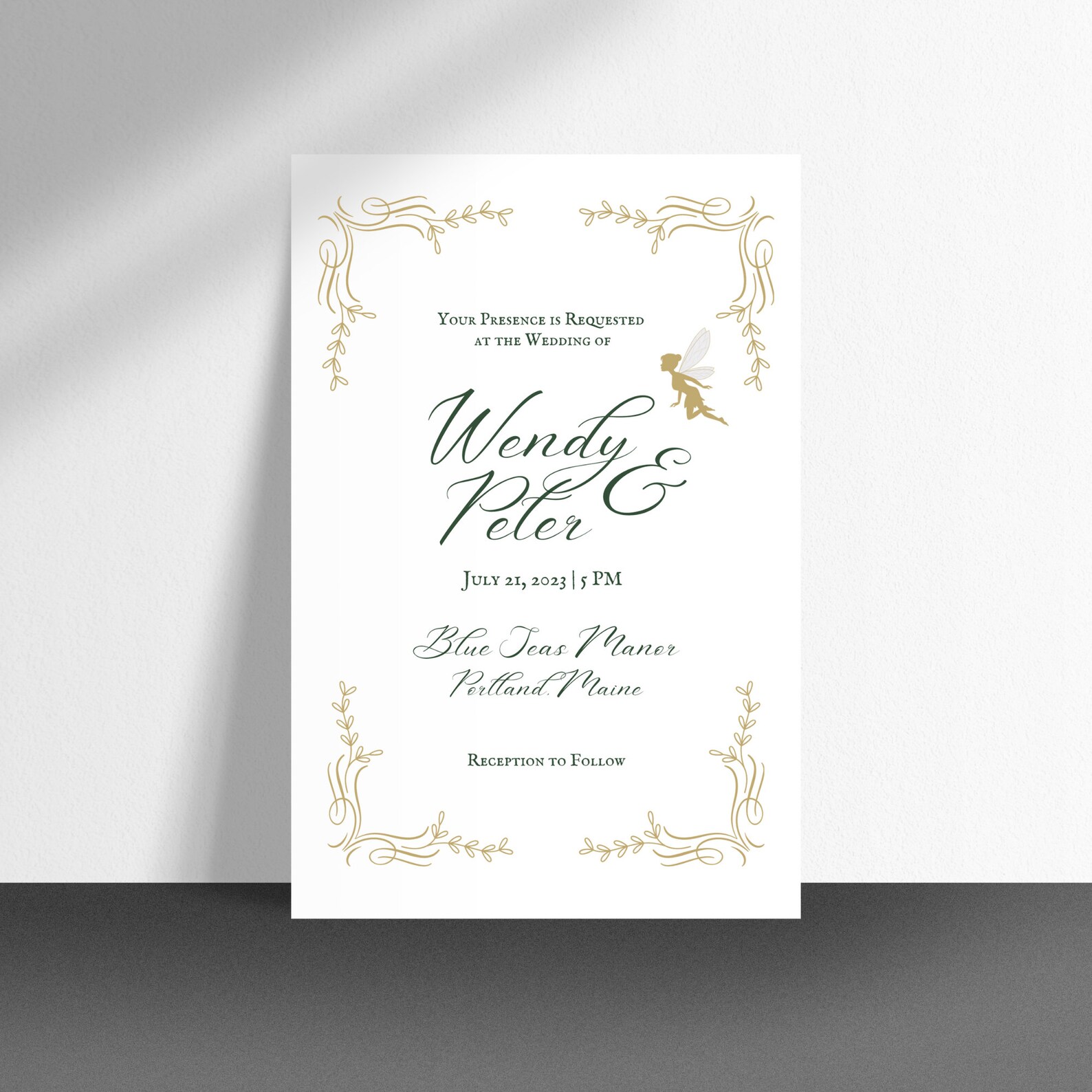 Peter Pan Invitation Neverland Wedding Theme Custom Peter Pan Wedding ...