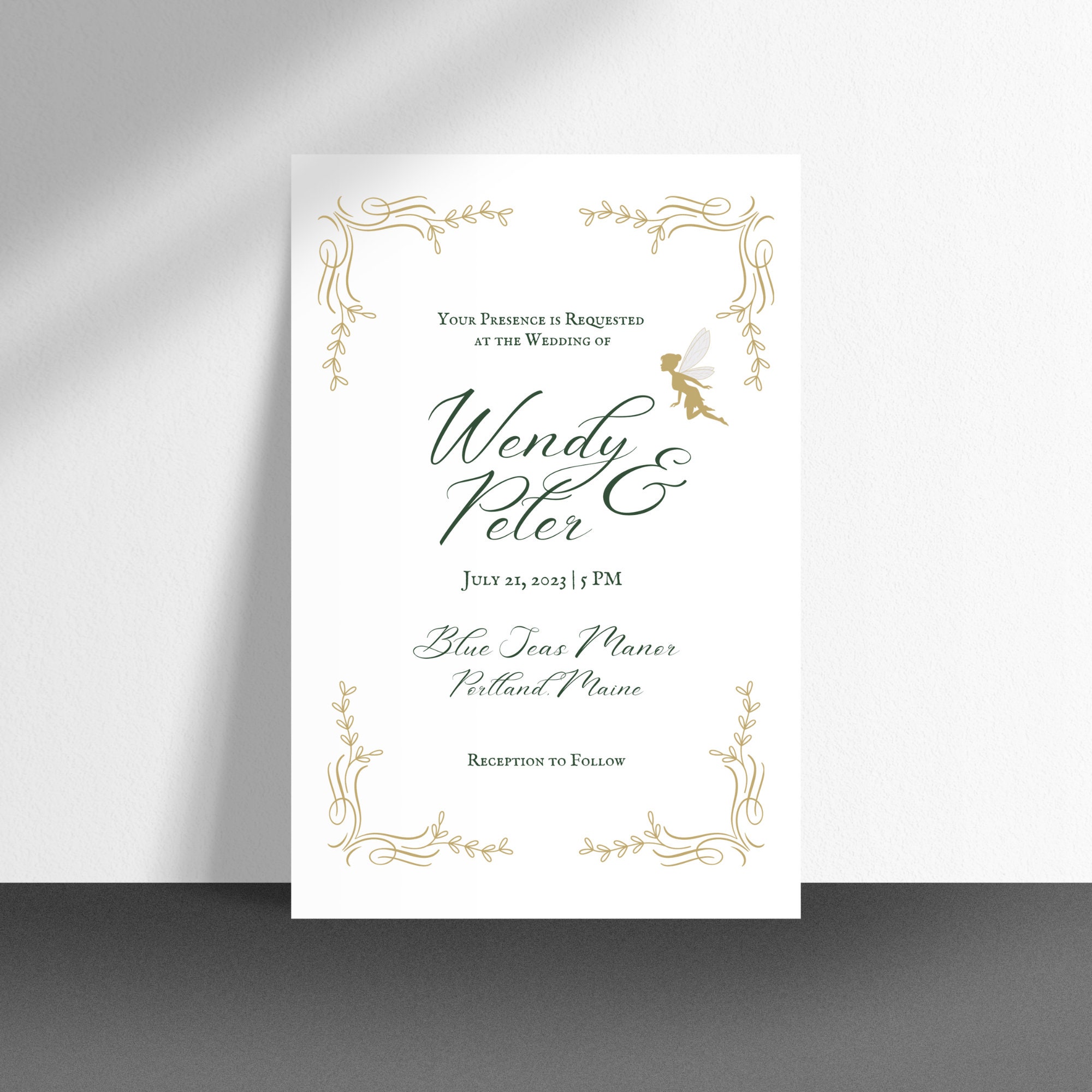 Peter Pan Invitation Neverland Wedding Theme Custom Peter Pan Wedding ...