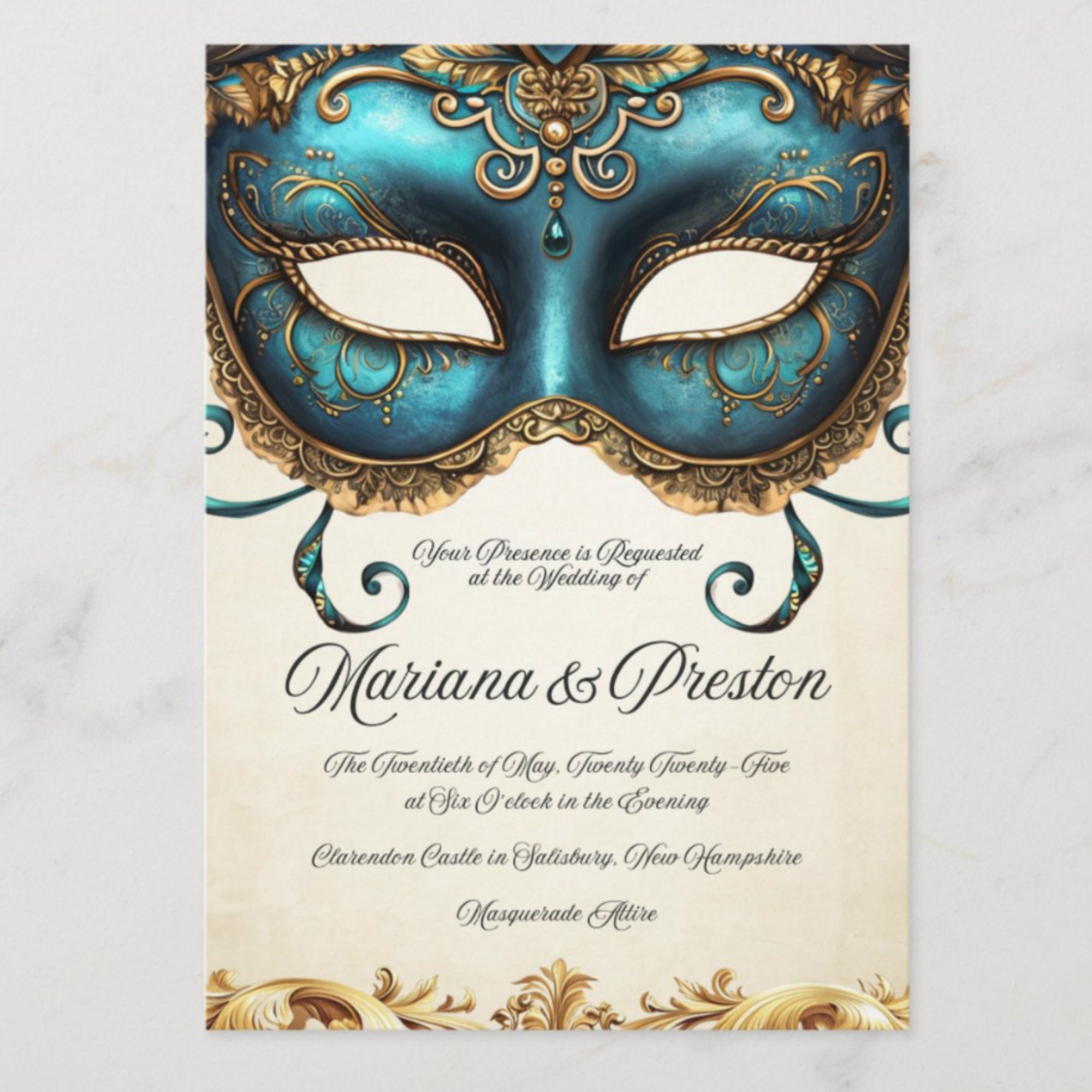 Masquerade Wedding Templates Suite Editable Ballroom Wedding Canva ...