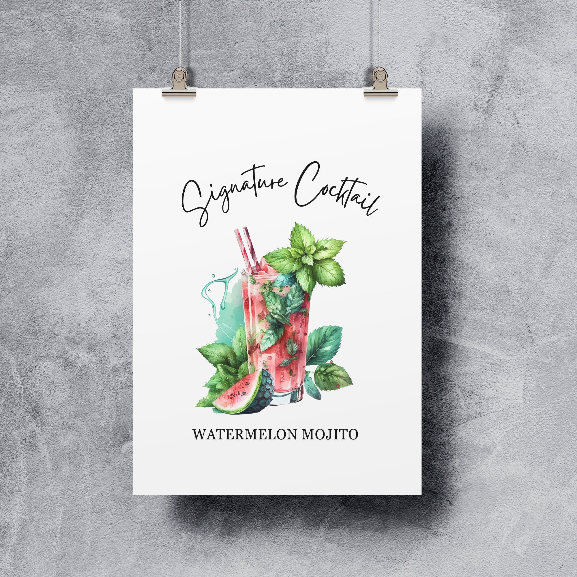 Signature Cocktail Sign Printable Editable Bar Sign Template for ...