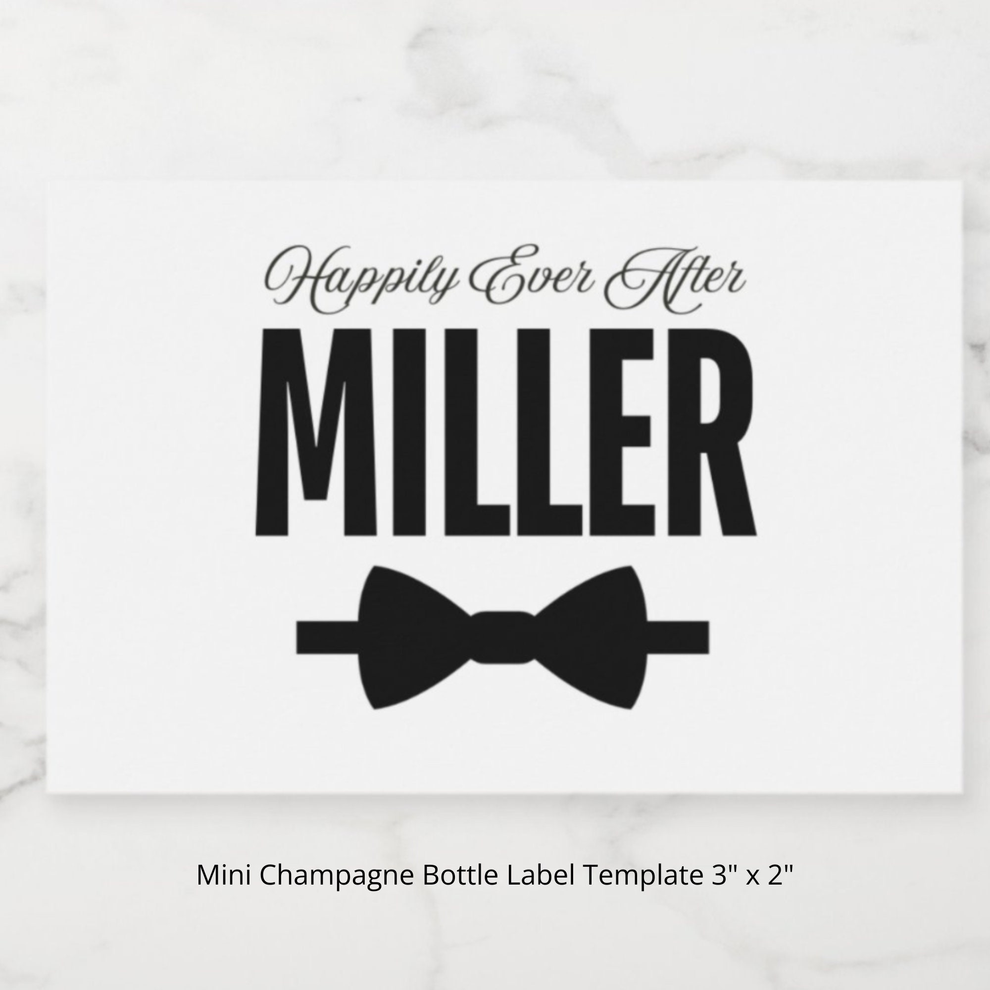Wedding Favor Champagne Bottle Label Template Editable Mini Champagne ...