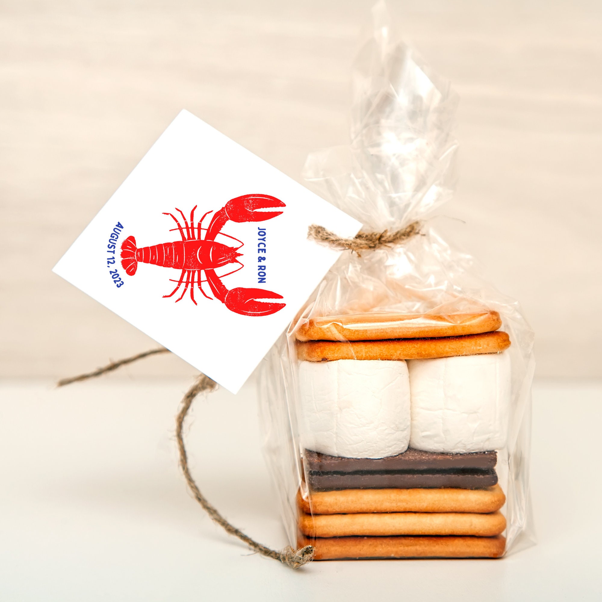 Lobster Bake Wedding Printable Favor Tag Template Sticker - Etsy