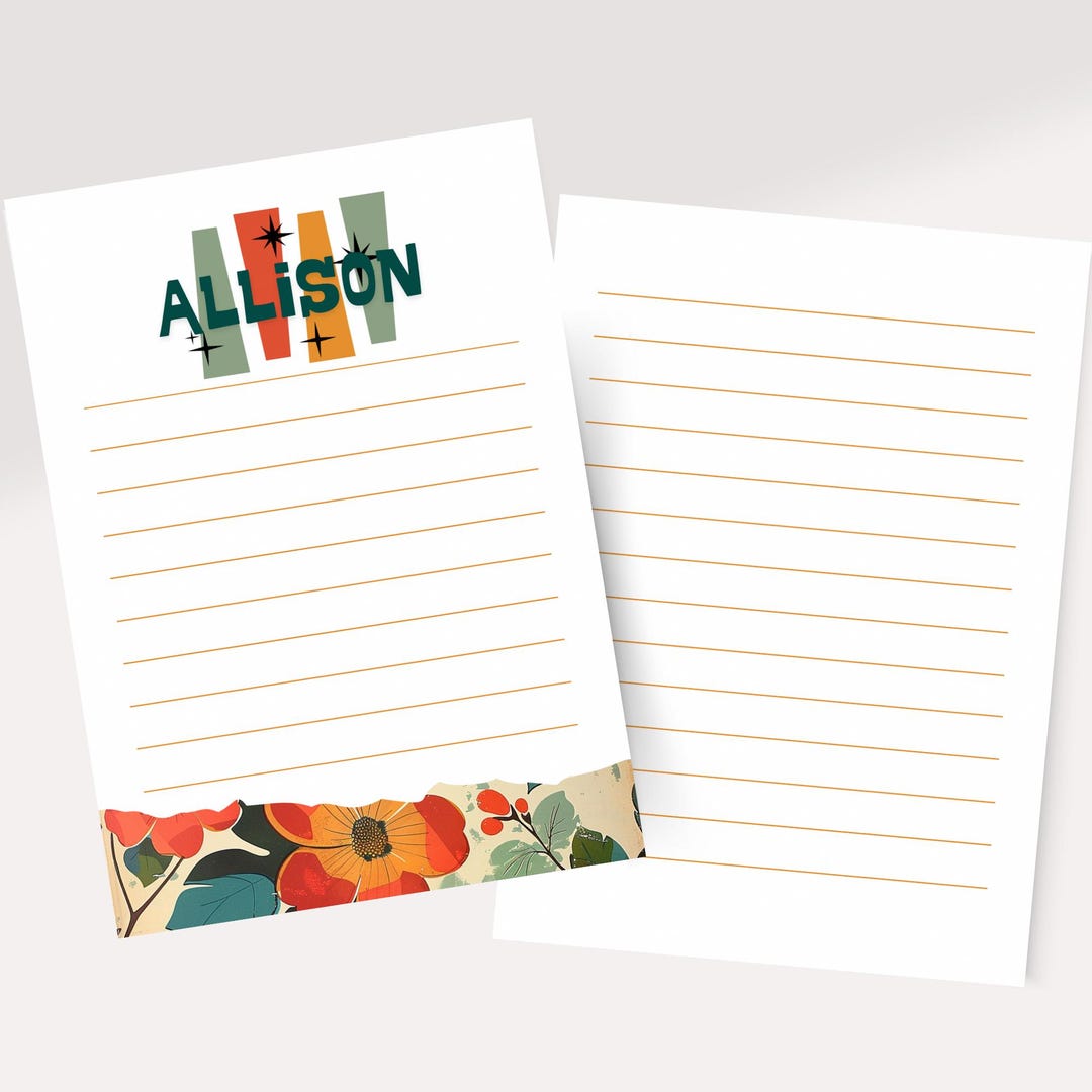 Stationery for Kids Customized Notecard Set of 10 Lined Note Cards ...