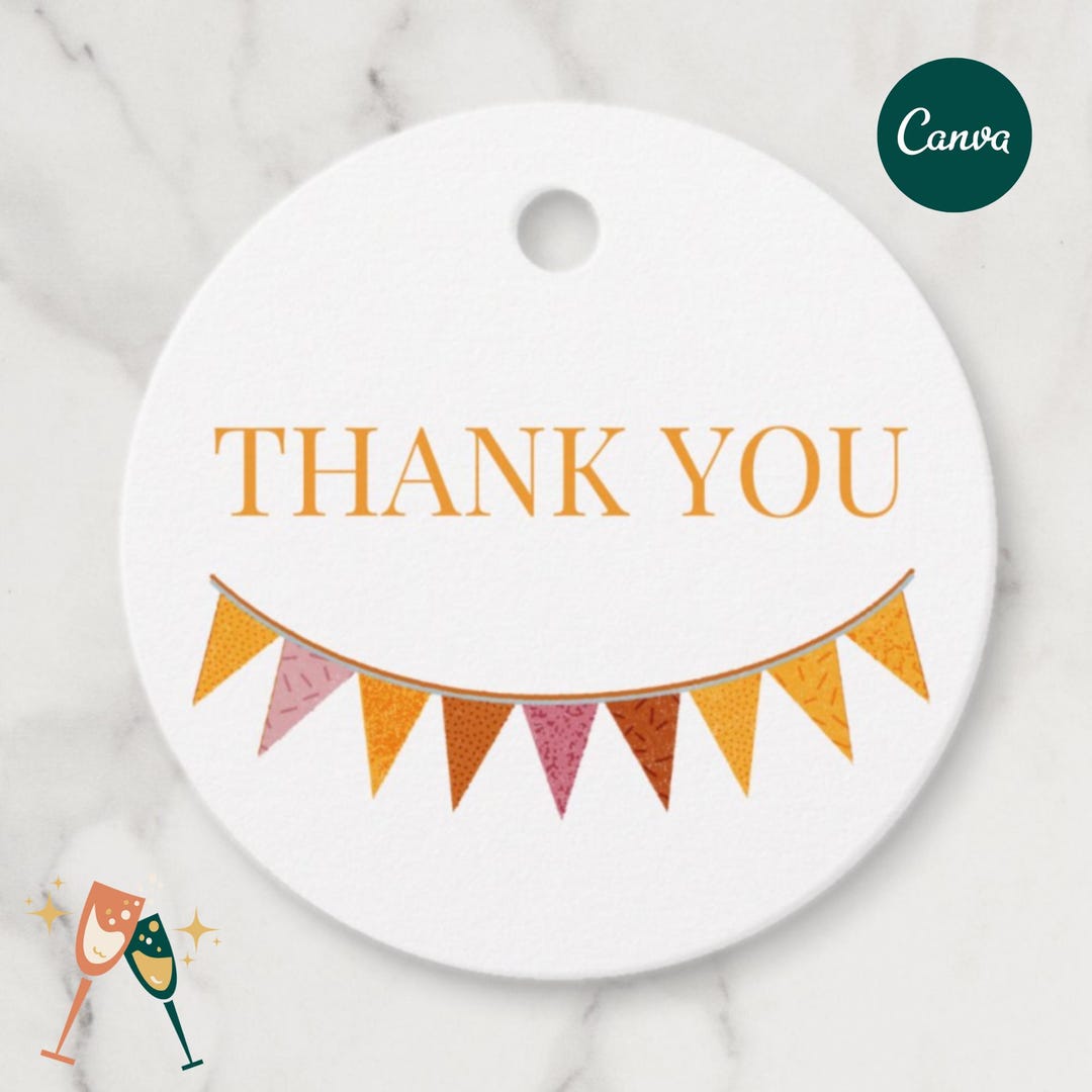 Banner Party Favor Template Editable Canva Customizable Birthday Party ...