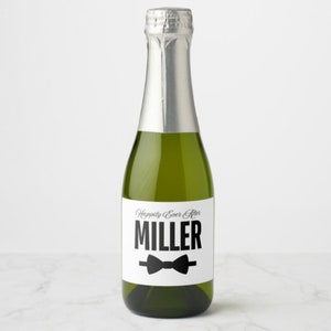 Champagne Wedding Favor Bottle Label Template Editable Mini Champagne ...