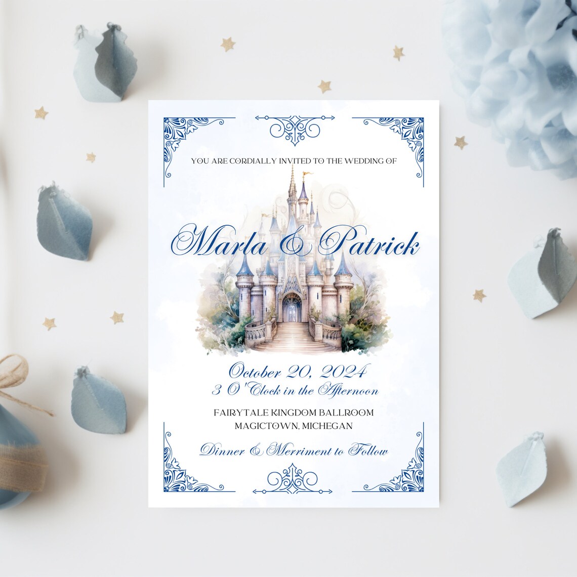 Cinderella Wedding Invitation Template Fairytale Wedding Invite ...