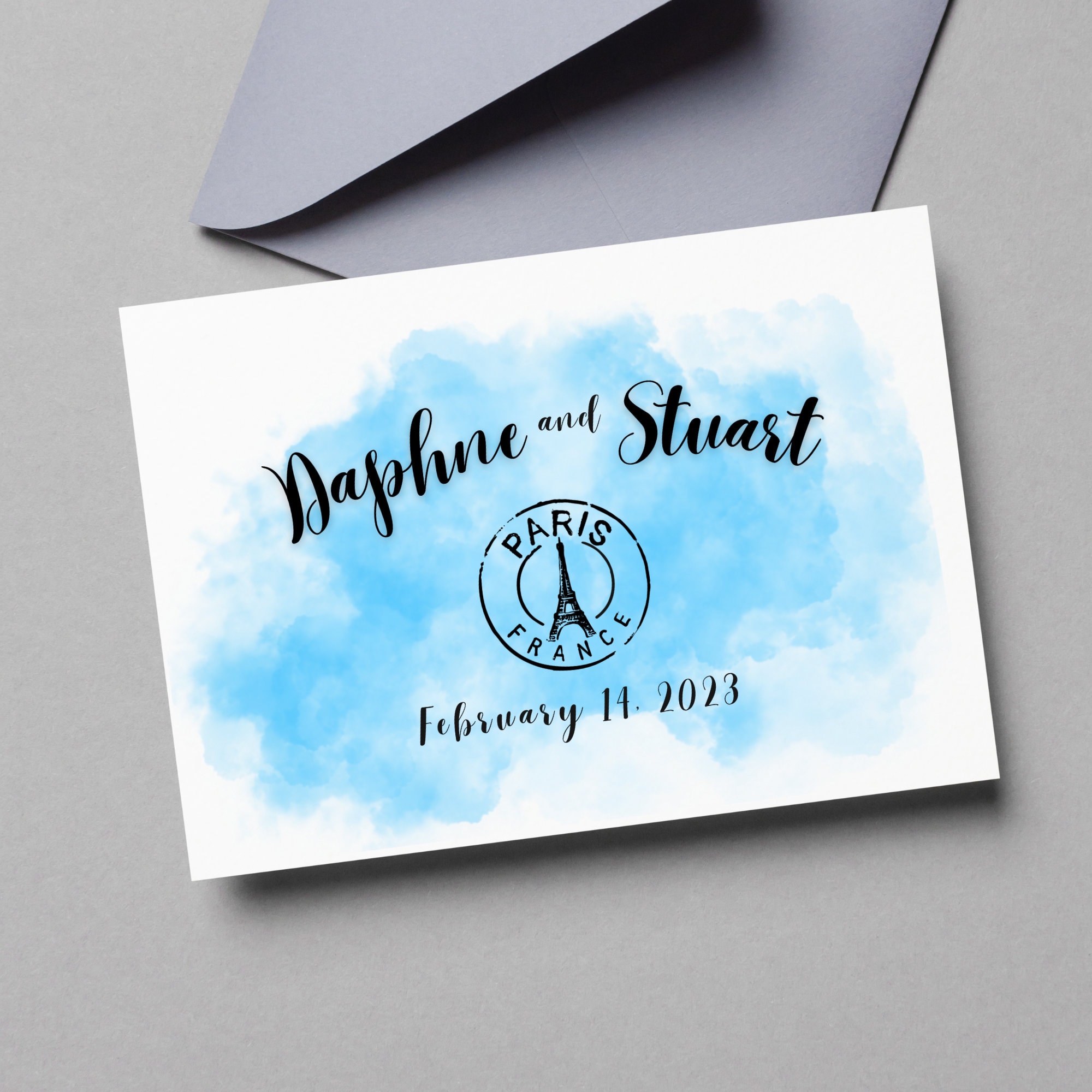 Paris Wedding Template Bundle Printable Invitation Suite Eiffel Tower ...