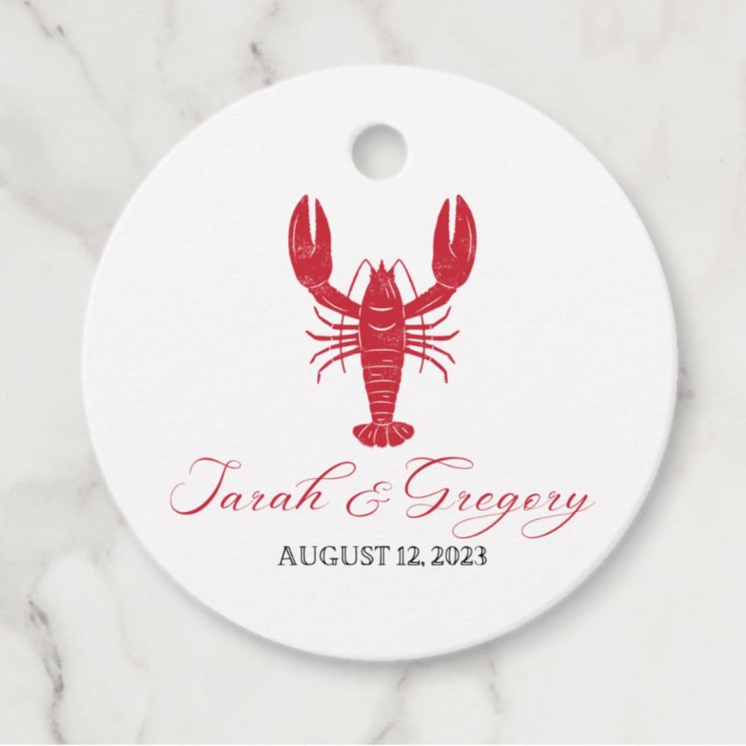 Lobster Bake Wedding Printable Favor Tag Template Sticker Label ...