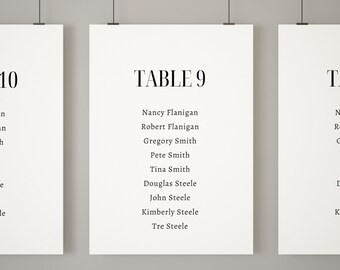 Table Assignment Cards - Etsy