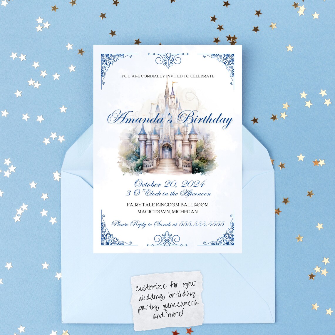 Cinderella Wedding Invitation Template Fairytale Wedding Invite ...